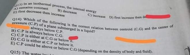 Solved A) remains constant B) first decrease then increase | Chegg.com