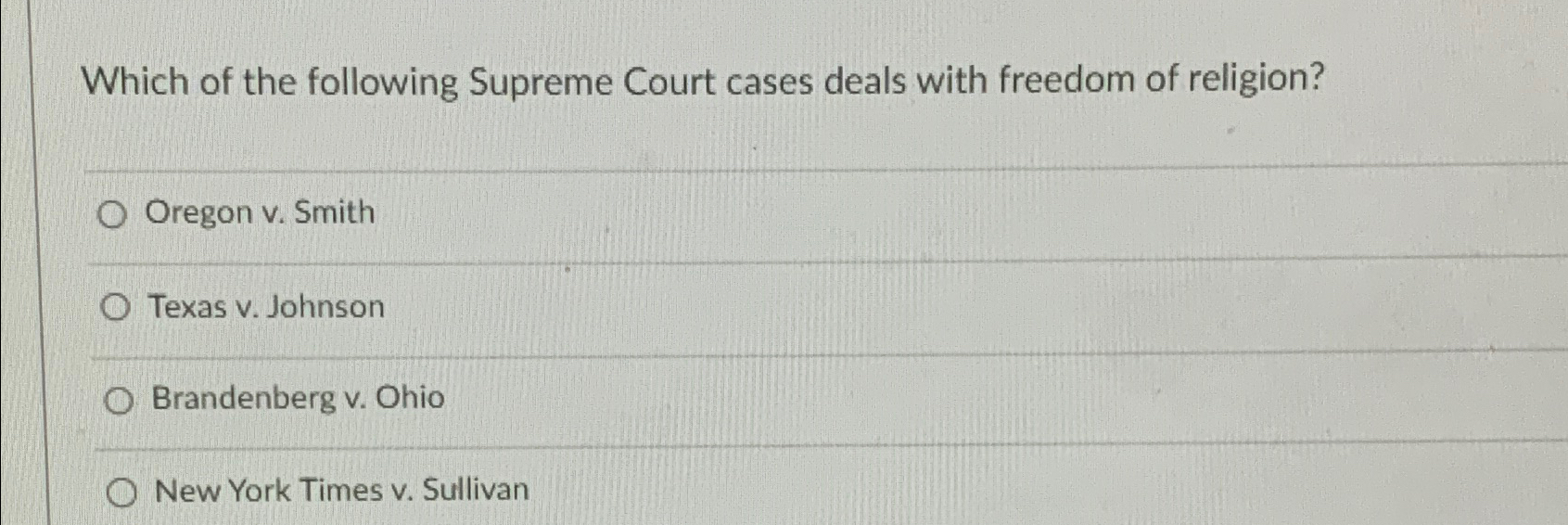 Solved Which of the following Supreme Court cases deals with | Chegg.com