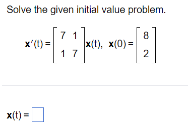 Solved Solve the given initial value | Chegg.com