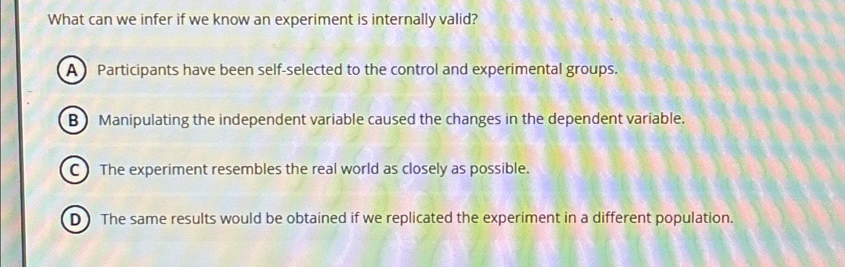 Solved What can we infer if we know an experiment is | Chegg.com