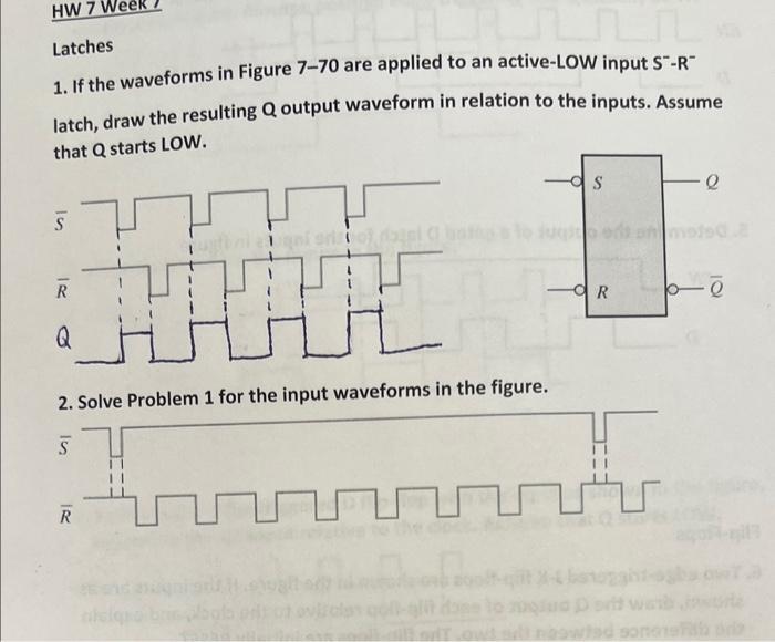 Solved Latches 1. If the waveforms in Figure 7-70 are | Chegg.com
