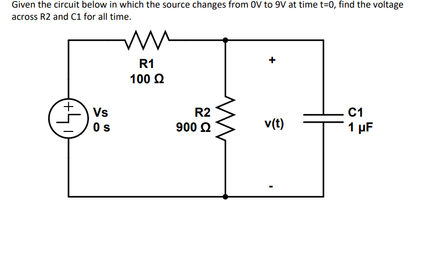 Solved Given the circuit below in which the source changes | Chegg.com