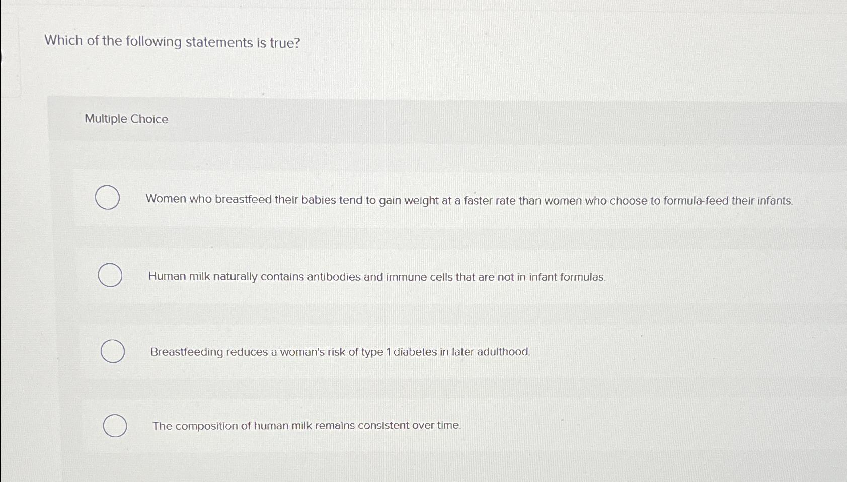 Solved Which of the following statements is true?Multiple | Chegg.com