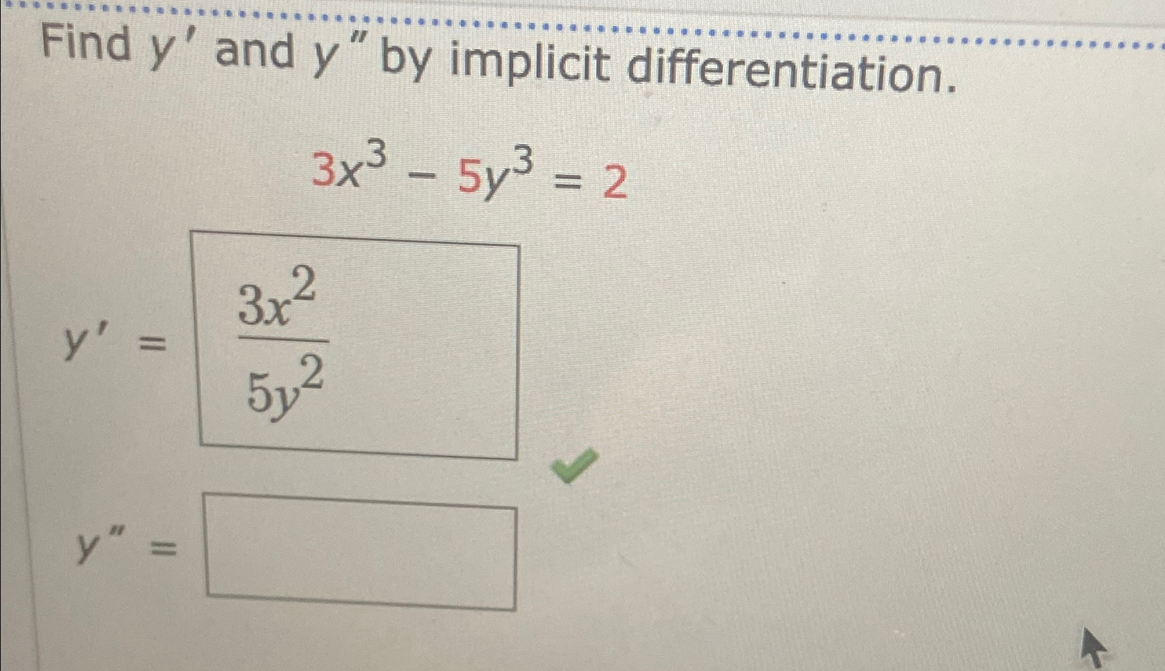 Find y' ﻿and y'' ﻿by implicit | Chegg.com