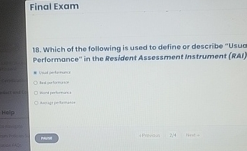Solved Which of the following is used to define or describe | Chegg.com