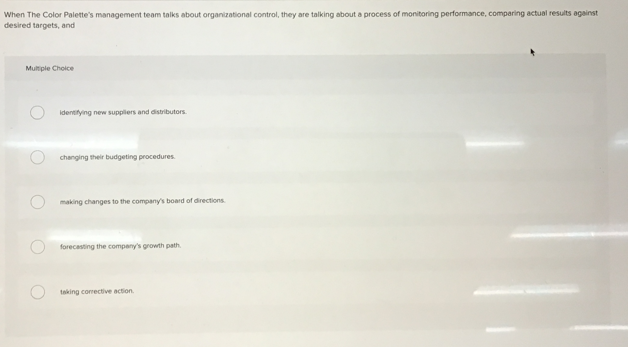Solved When The Color Palette's management team talks about | Chegg.com