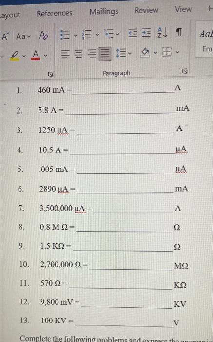Solved Review View Mailings Layout References + Aal A Aa AOE | Chegg.com