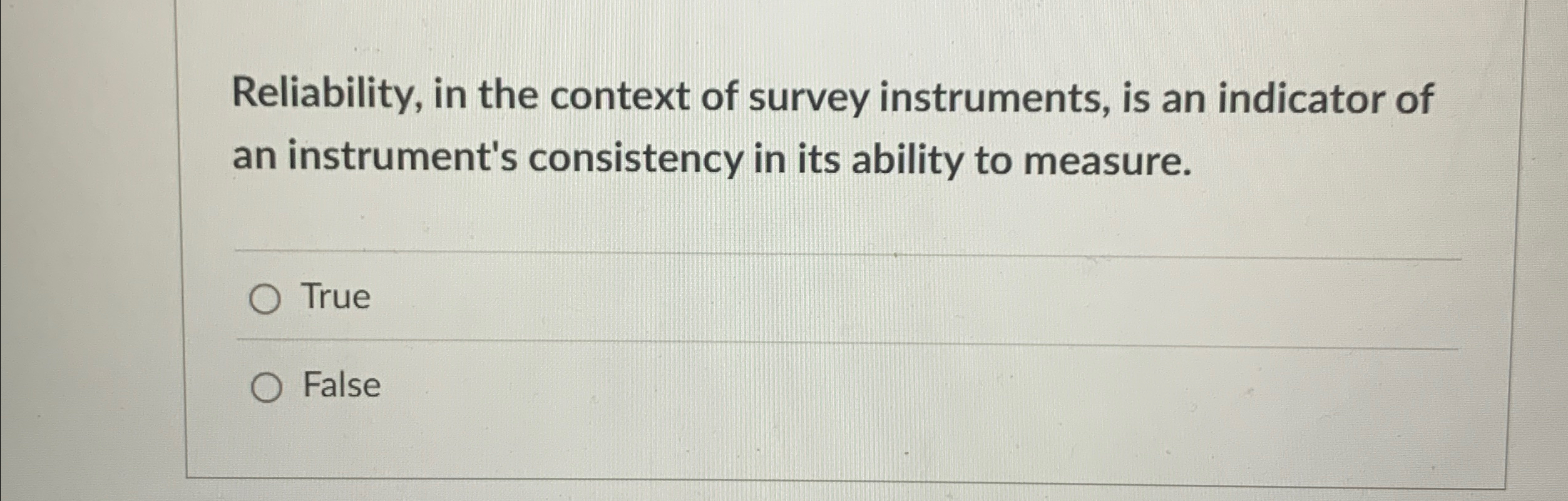 Solved Reliability, in the context of survey instruments, is | Chegg.com