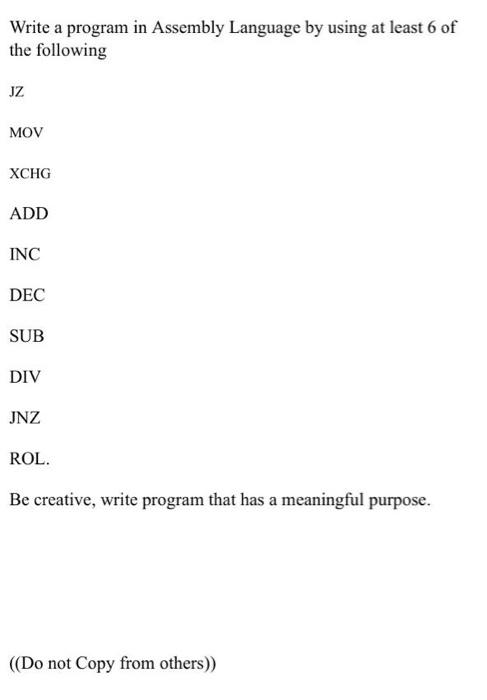 Solved Write a program in Assembly Language by using at | Chegg.com