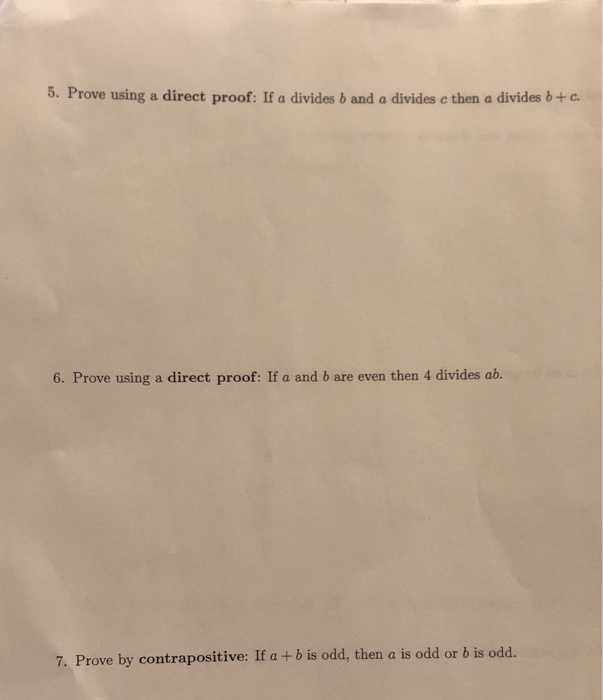Solved 5 Prove Using A Direct Proof If A Divides B And A