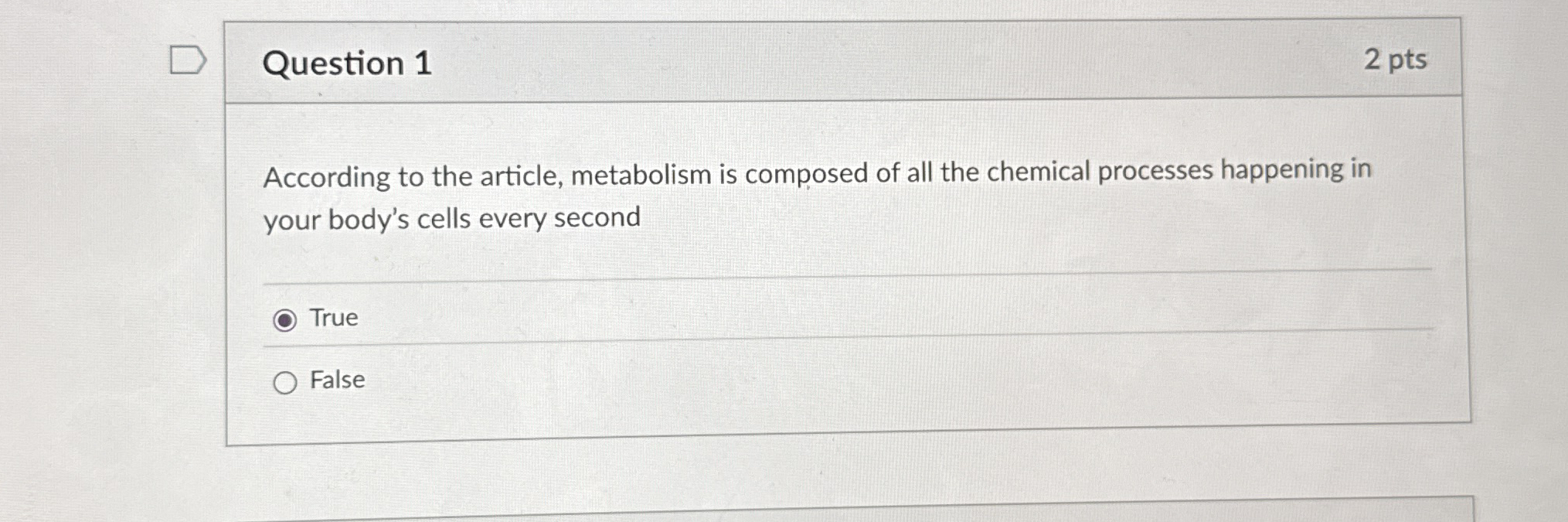 Solved Question 12 ﻿ptsAccording to the article, metabolism | Chegg.com