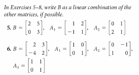Solved In Exercises 5-8, ﻿write B ﻿as a linear combination | Chegg.com