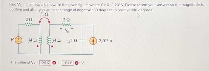 Solved Find Vx in the network shown in the given figure, | Chegg.com