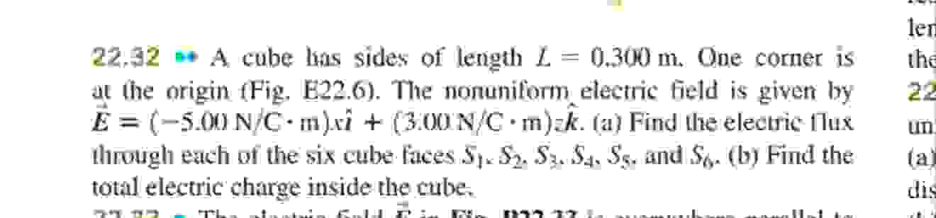 Solved 22.92 ﻿s4 ﻿A cube has sides of length L=0.300m. ﻿One | Chegg.com