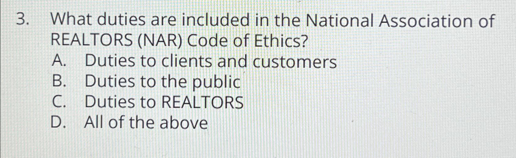 Solved What duties are included in the National Association | Chegg.com