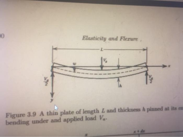 Derive the displacement of a plate of length L pinned | Chegg.com