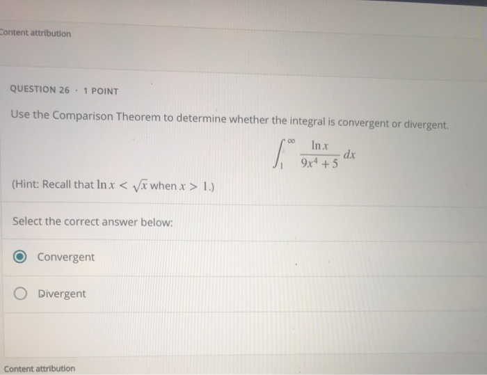 Solved content attribution QUESTION 26 1 POINT Use the | Chegg.com