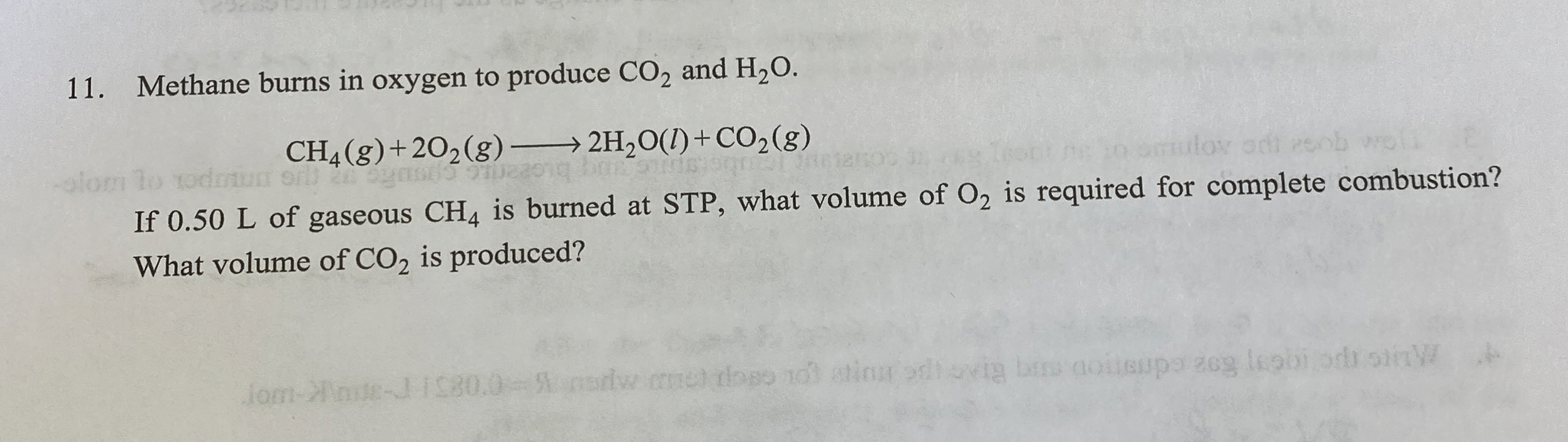 Methane burns in oxygen to produce CO2 ﻿and | Chegg.com