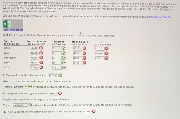Solved As-part of a study designed to compare hybrid and | Chegg.com