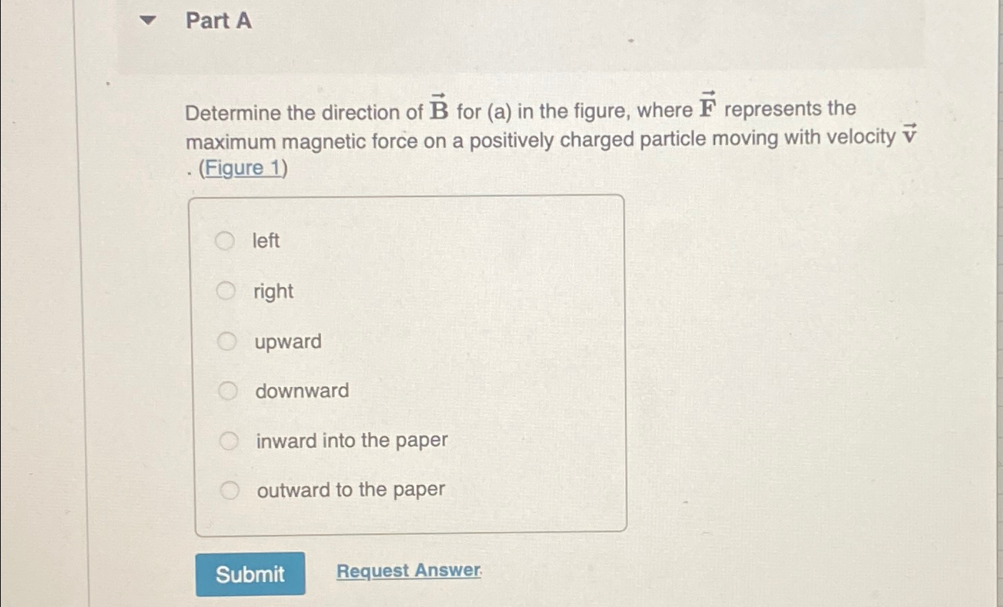 Part ADetermine the direction of vec(B) ﻿for (a) ﻿in | Chegg.com