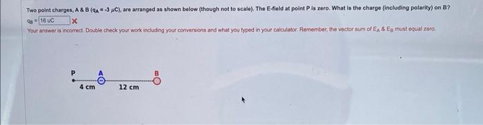 Solved Two point charges, A:B(qA=−3 AC), are arranged as | Chegg.com