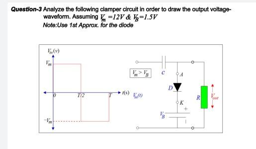 Solved Question-3 Analyze the following clamper circuit in | Chegg.com