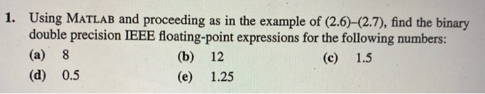1. Using MATLAB and proceeding as in the example of | Chegg.com