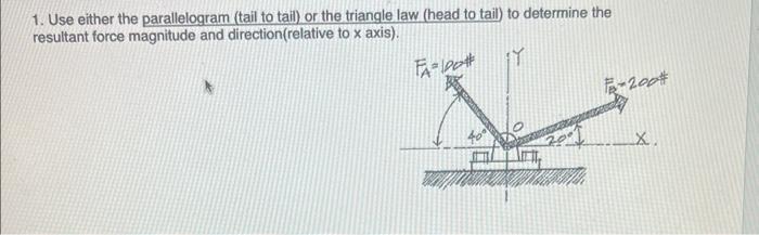 Solved 1. Use either the parallelogram (tail to taii) or the | Chegg.com