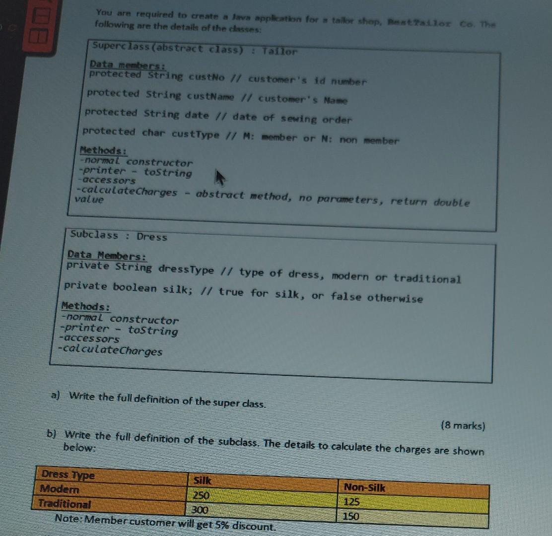 Solved You are required to create a Java application for | Chegg.com