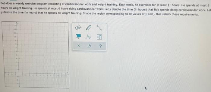 Solved Bob does a weekly exercise program consisting of | Chegg.com
