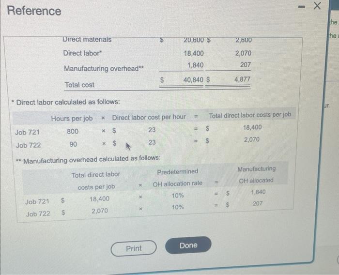 Requirement 2. Is the job cost greater or less than | Chegg.com