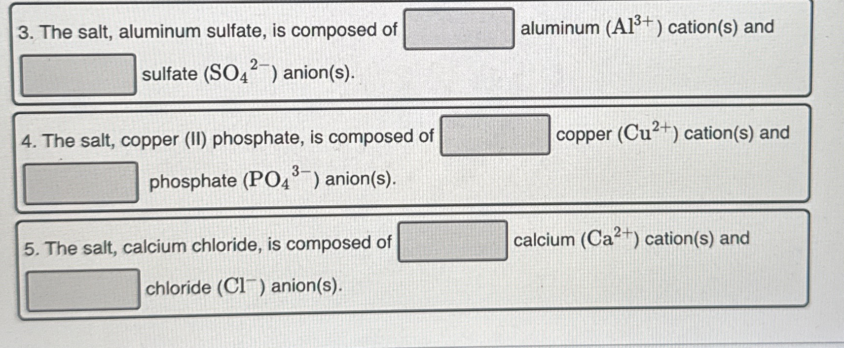Solved The salt, aluminum sulfate, is composed of aluminum | Chegg.com