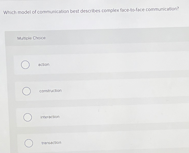 Solved Which model of communication best describes complex | Chegg.com