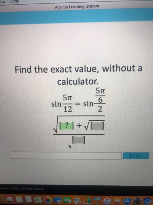 Solved Acellus Learning System Find the exact value, without | Chegg.com