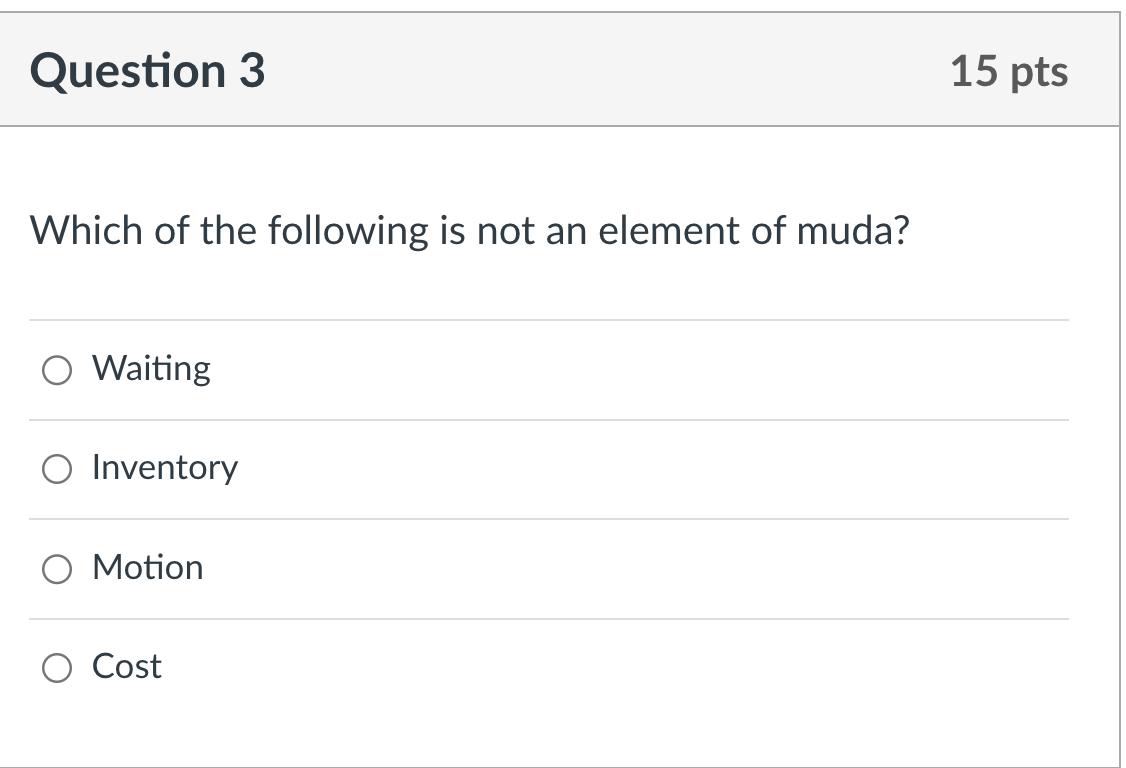 Solved Question 3Which of the following is not an element of | Chegg.com