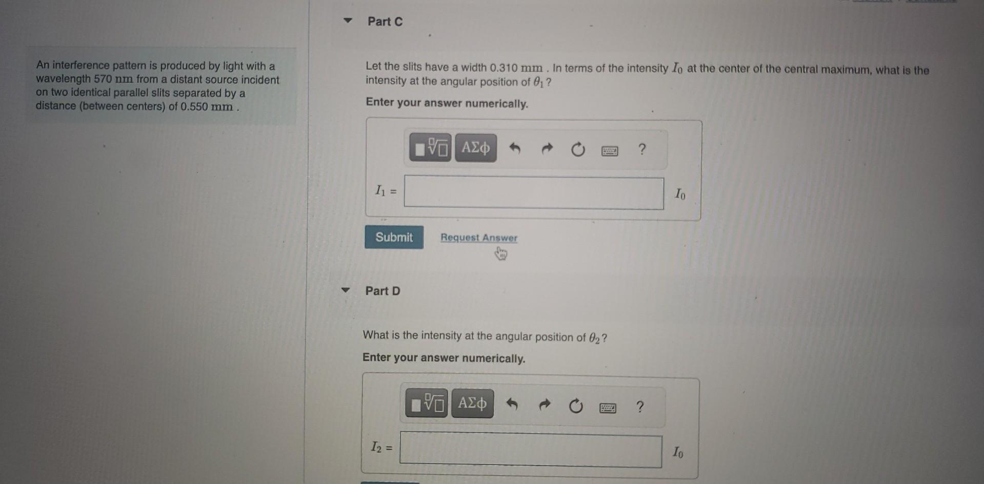 Solved An interference pattern is produced by light with a | Chegg.com