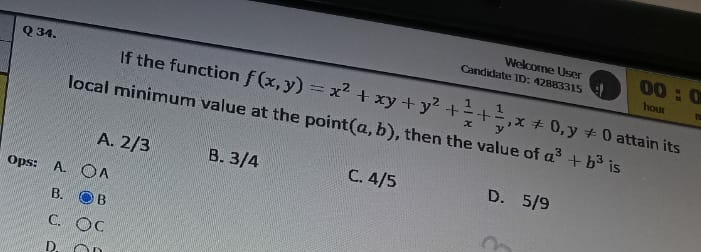 Solved Q31.If the function f(x,y)=x2+xy+y2+1x+1y,x≠0,y≠0 | Chegg.com
