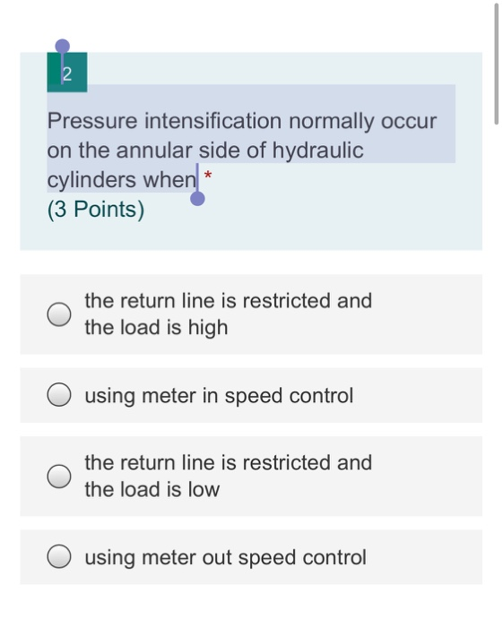 Solved 2 Pressure intensification normally occur on the | Chegg.com