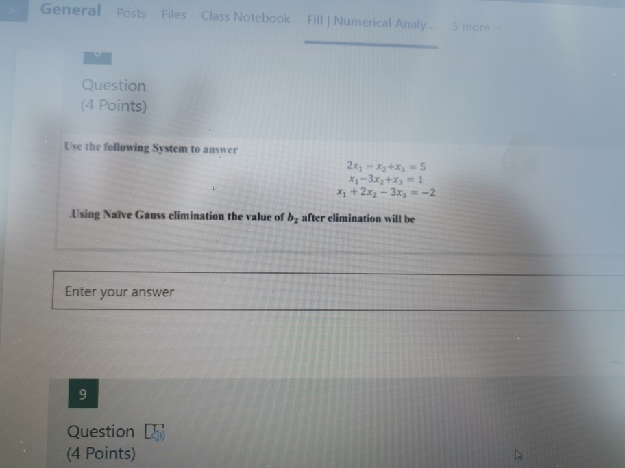 Solved General Posts Files Class Notebook Fill Numerical | Chegg.com