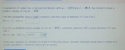 Solved A population of values has a normal distribution with | Chegg.com