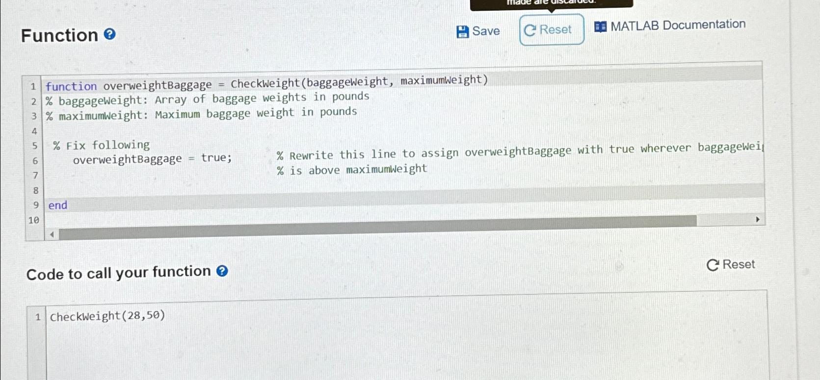 Solved Function 0savec Resetmatlab Documentationfunction