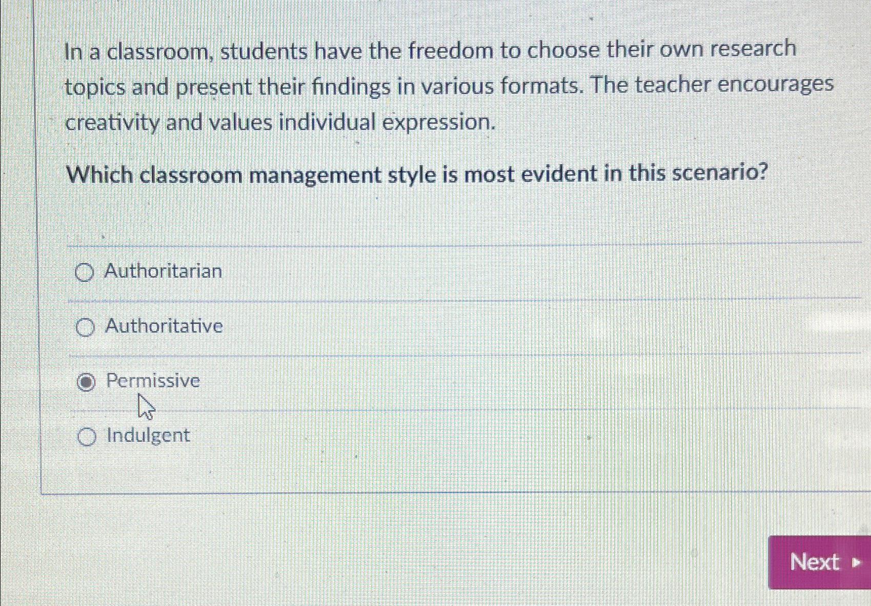 Solved In a classroom, students have the freedom to choose | Chegg.com