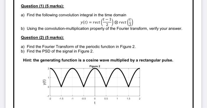a) Find the following convolution integral in the | Chegg.com