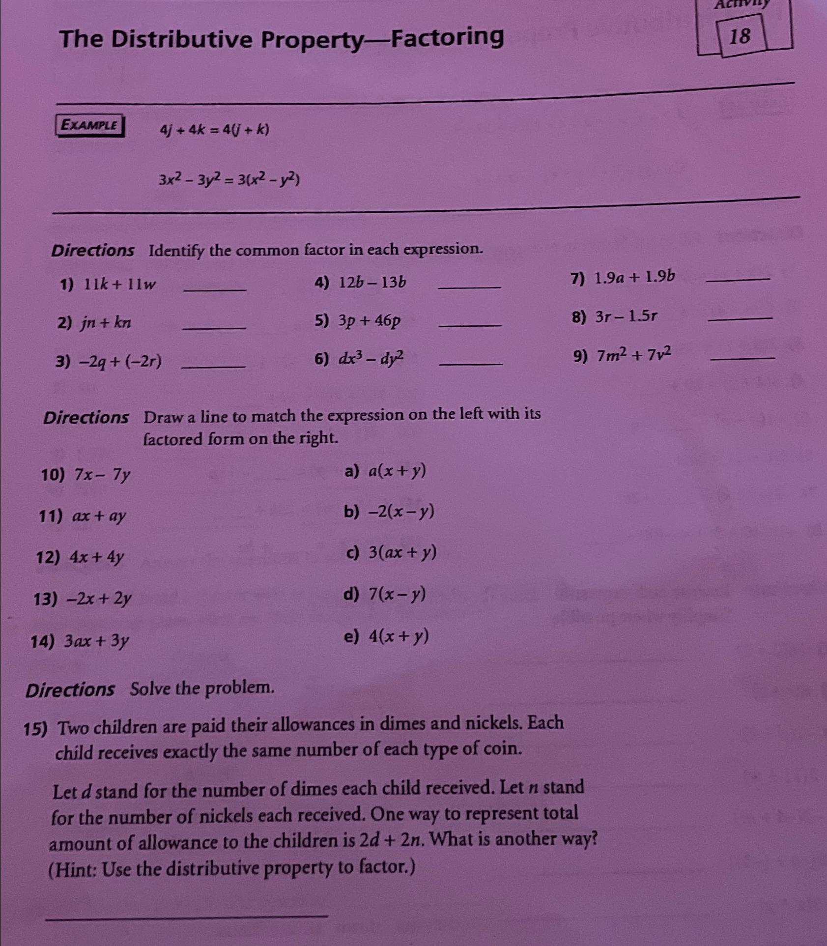 Solved The Distributive | Chegg.com