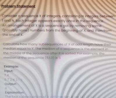 Solved Problem StatementConsider a sequence x ﻿of integers, | Chegg.com