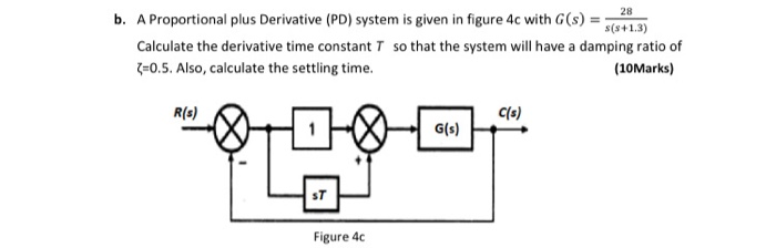 Solved 28 b. A Proportional plus Derivative (PD) system is | Chegg.com