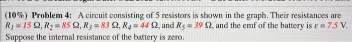 Solved (10\%) Problem 4: A circuit consisting of 5 resistors | Chegg.com