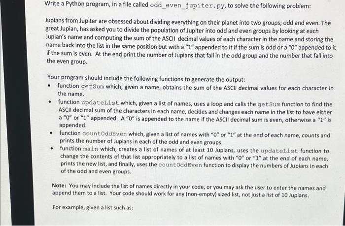 Solved Write a Python program, in a file called | Chegg.com