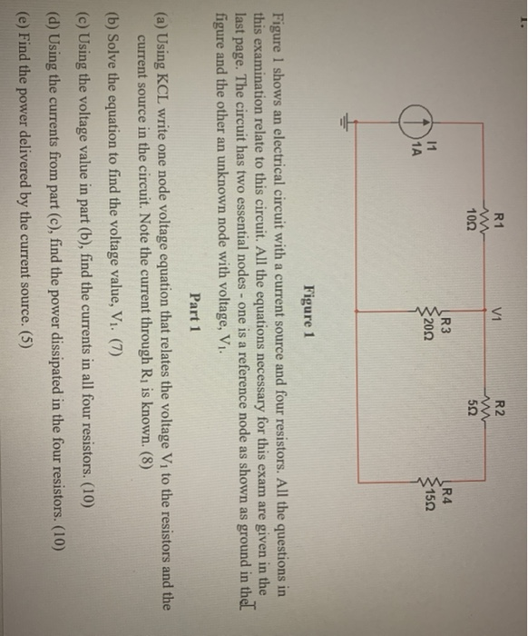 Solved R1 V1 R2 100 502 R3 200 R4 1522 11 1A Figure 1 Figure | Chegg.com