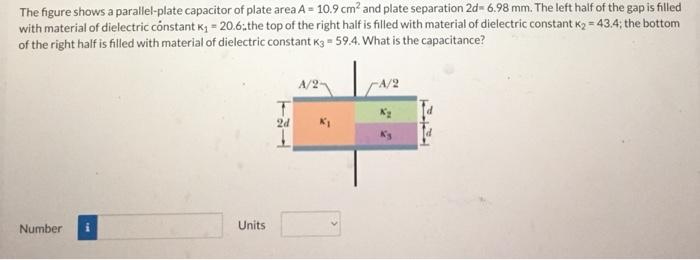 Solved The figure shows a parallel-plate capacitor of plate | Chegg.com